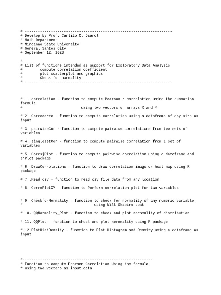 List-of-Functions | PDF | Scientific Method | Statistical Theory