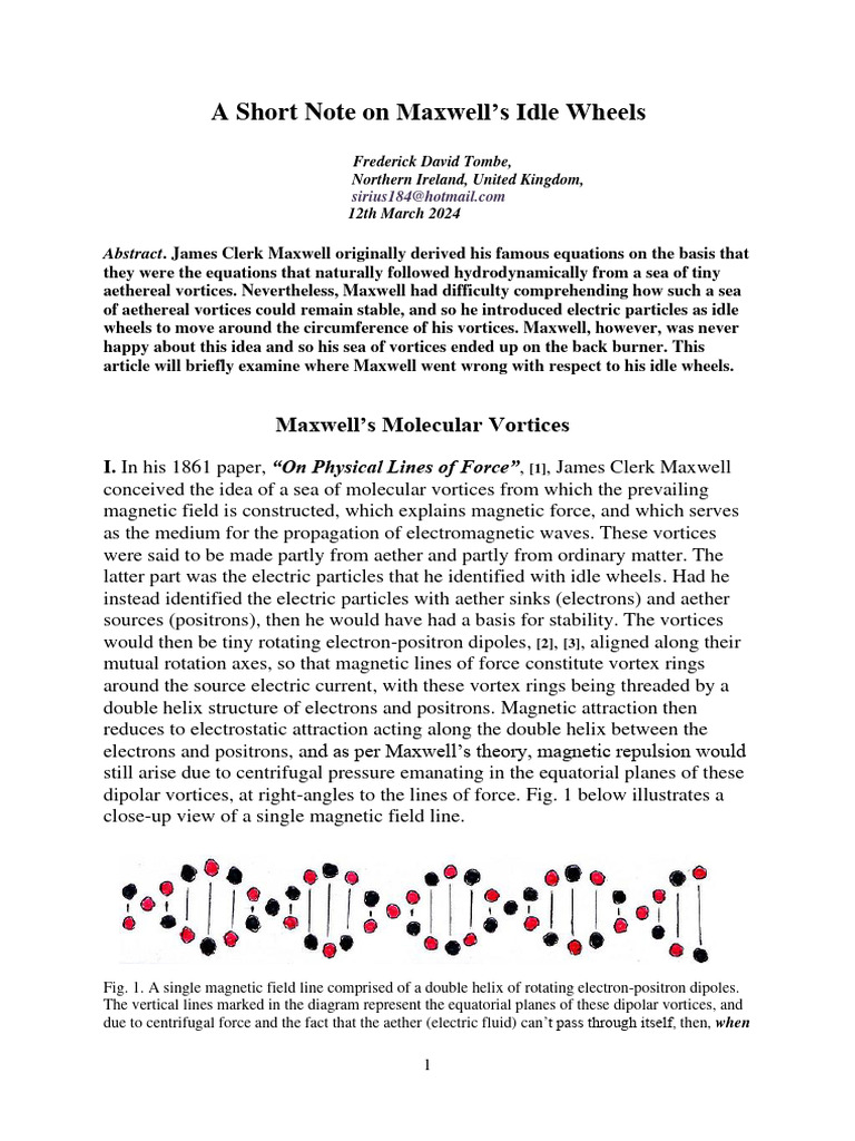 A Short Note On Maxwell's Idle Wheels | PDF | Luminiferous Aether ...