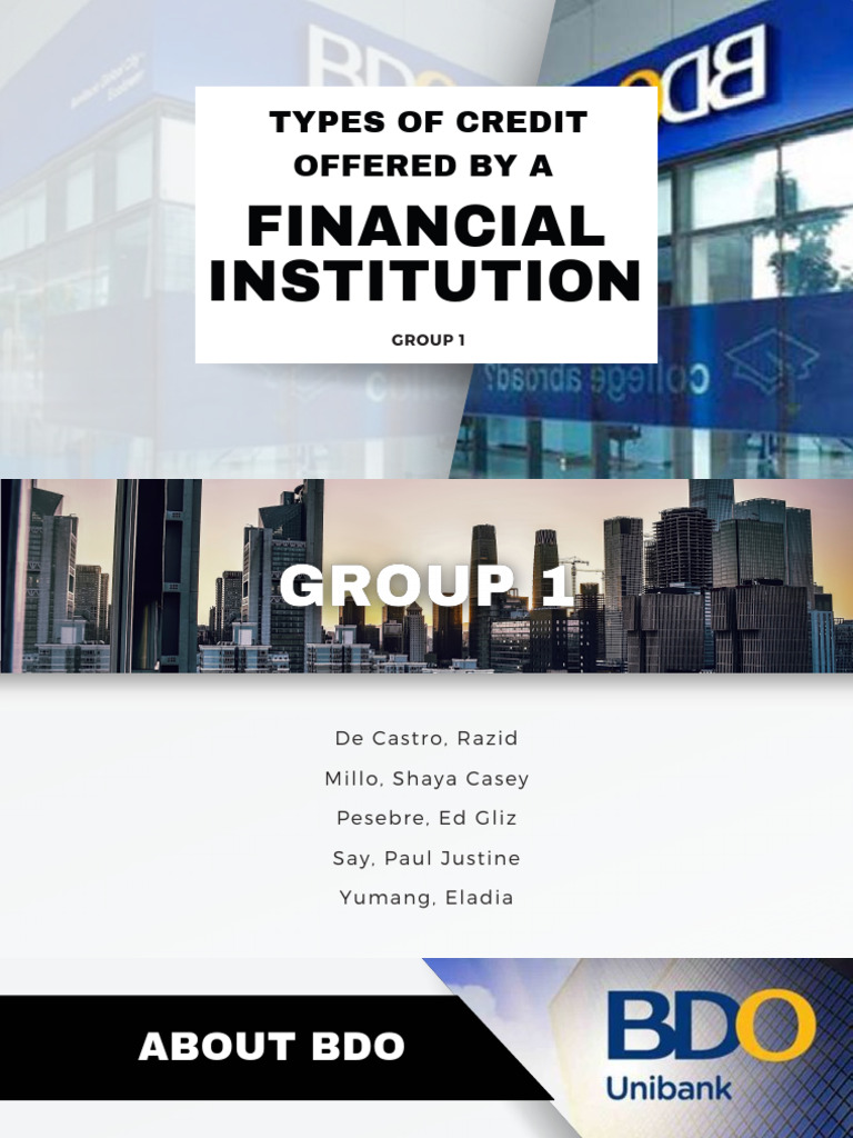 BDO Presentation | PDF | Loans | Credit