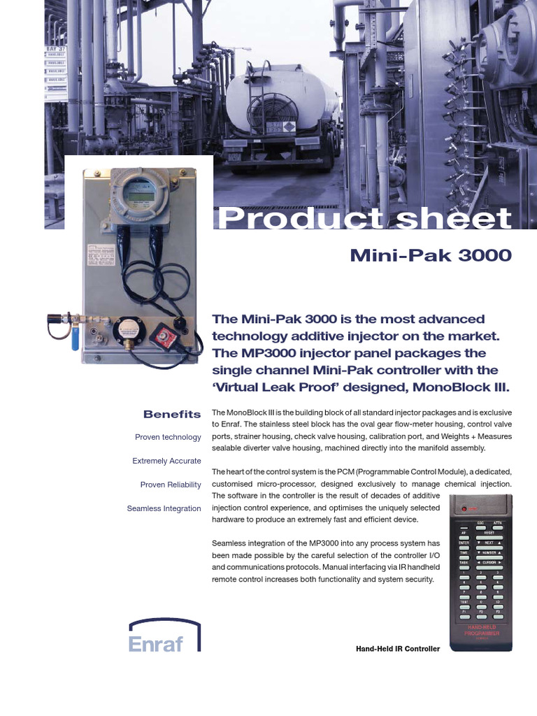 Mini-pak 3000 Atex Data Sheet | PDF | Valve | Flow Measurement