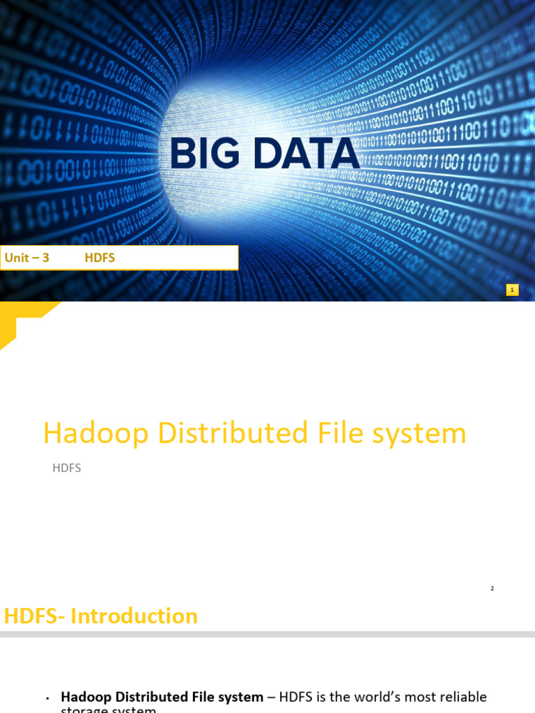 Unit 3.1 | PDF | Apache Hadoop | File System