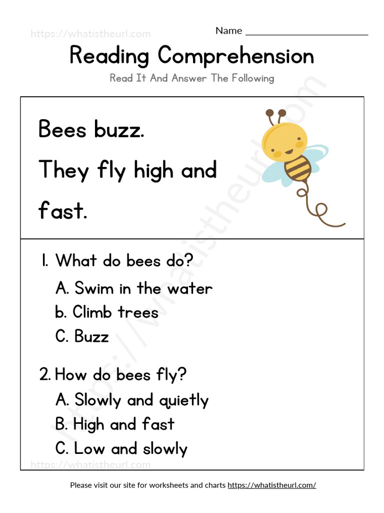 Reading Comprehension Bees Buzz | PDF