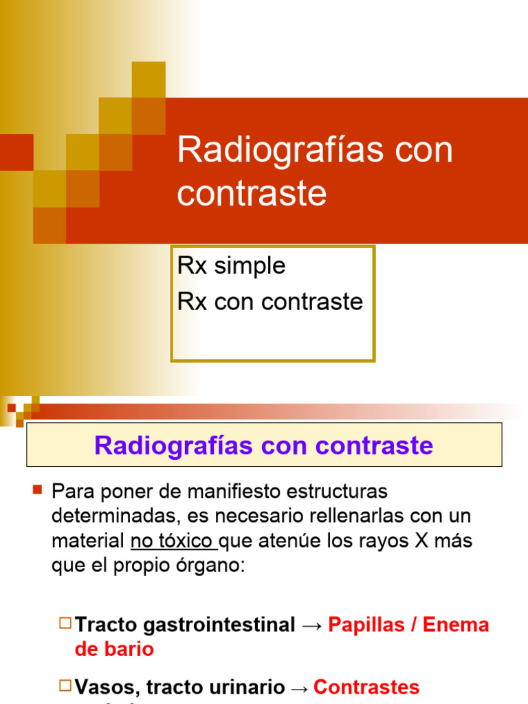 Radiografías con Contraste: Tipos y Usos | PDF | Salud y bienestar ...