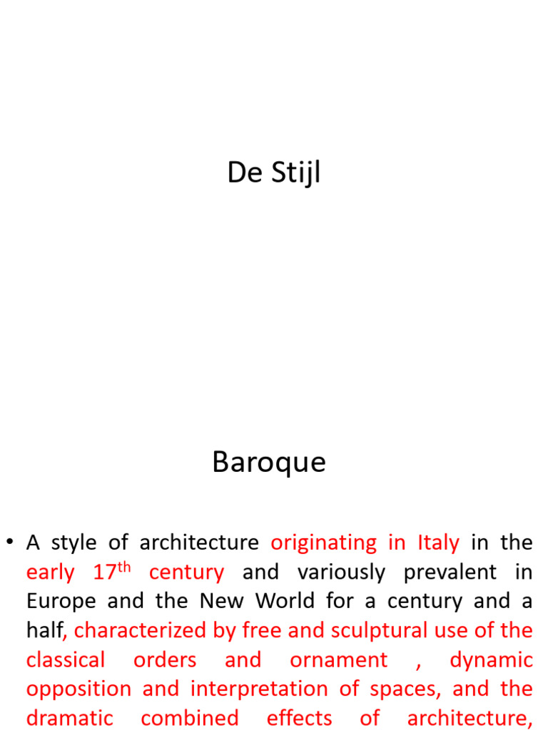 Lecture 2 de Stijl Movement - Final | PDF | Modern Art | Movements