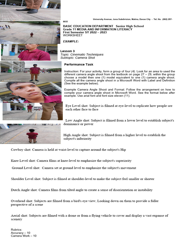 Lesson 3 Activity 1 - 0 | PDF | Camera