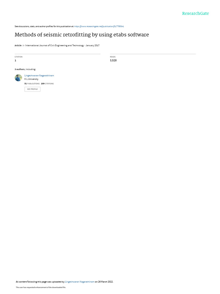 Methods of Seismic Retrofitting by Using Etabs Software | PDF | Earthquake Engineering | Engineering