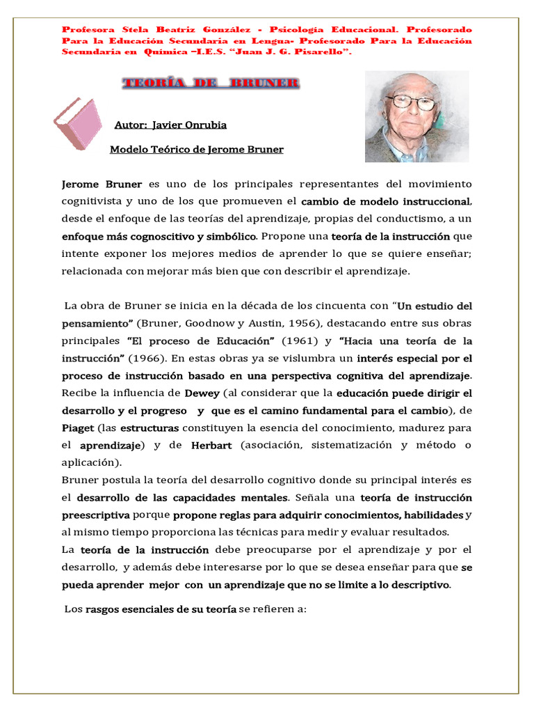 Teoria Del Aprendizaje de Bruner 1 | Descargar gratis PDF | Aprendizaje ...