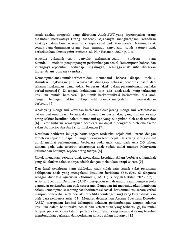 Terapi Wicara untuk Anak Autis | PDF | Gaya Hidup