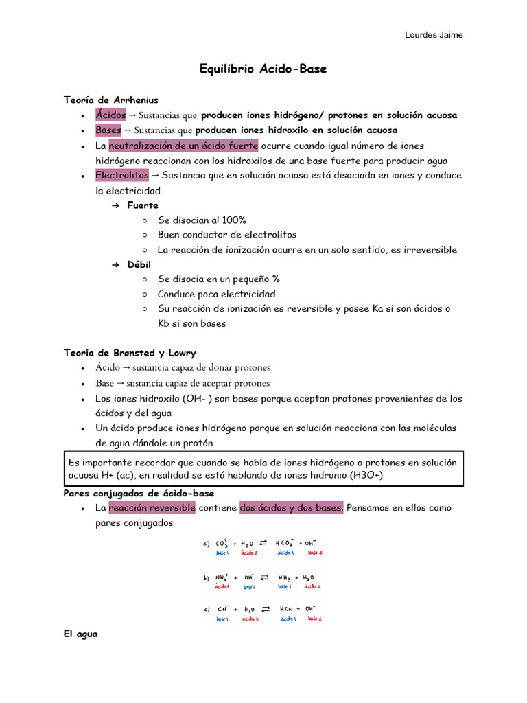 Equilibrio Acido Base | PDF | Ácido | Solución tampón