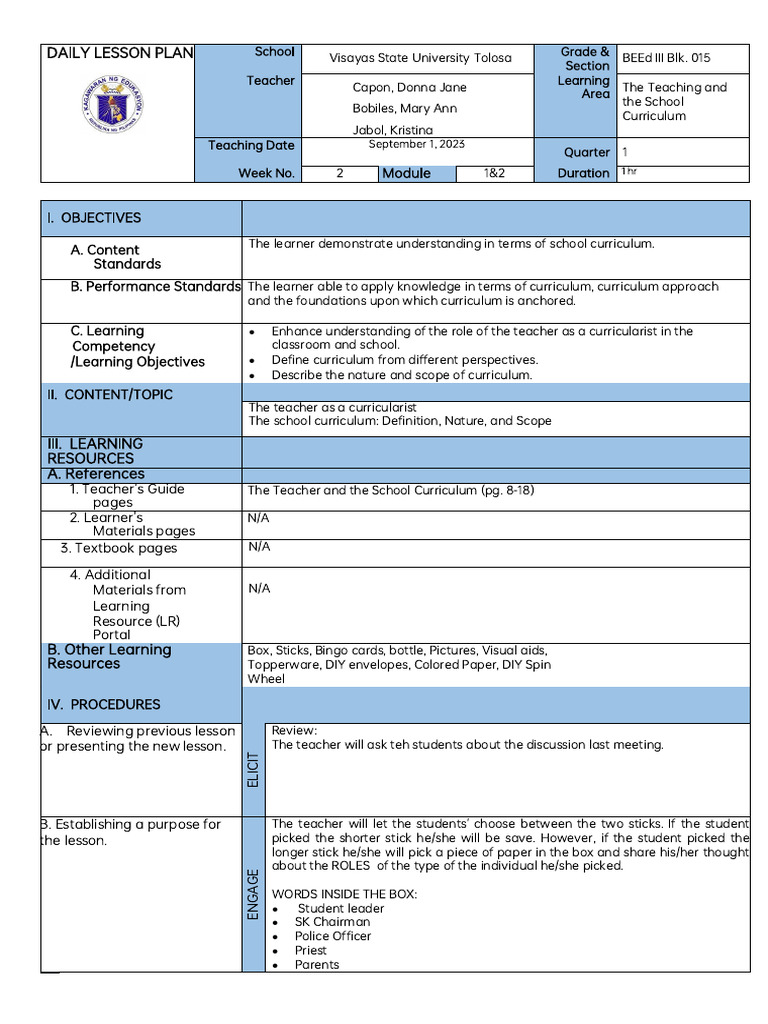 Lesson Plan 7es Pred132 | PDF | Curriculum | Teachers