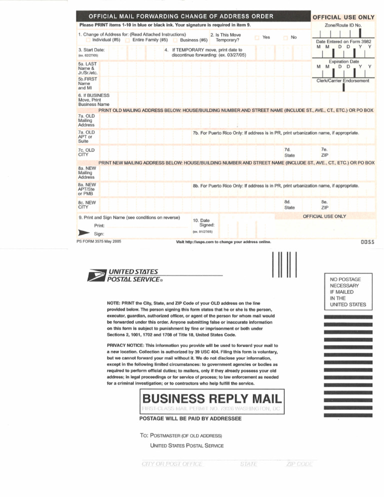 Usps Mail Forwarding | PDF