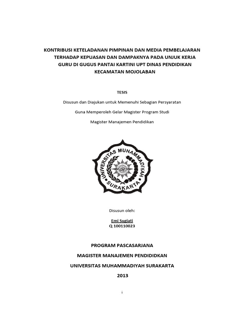 Cover Tesis Contoh | PDF