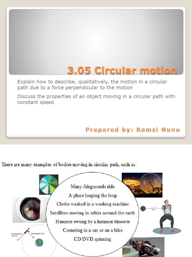3.05 Circular motion | PDF | Force | Acceleration