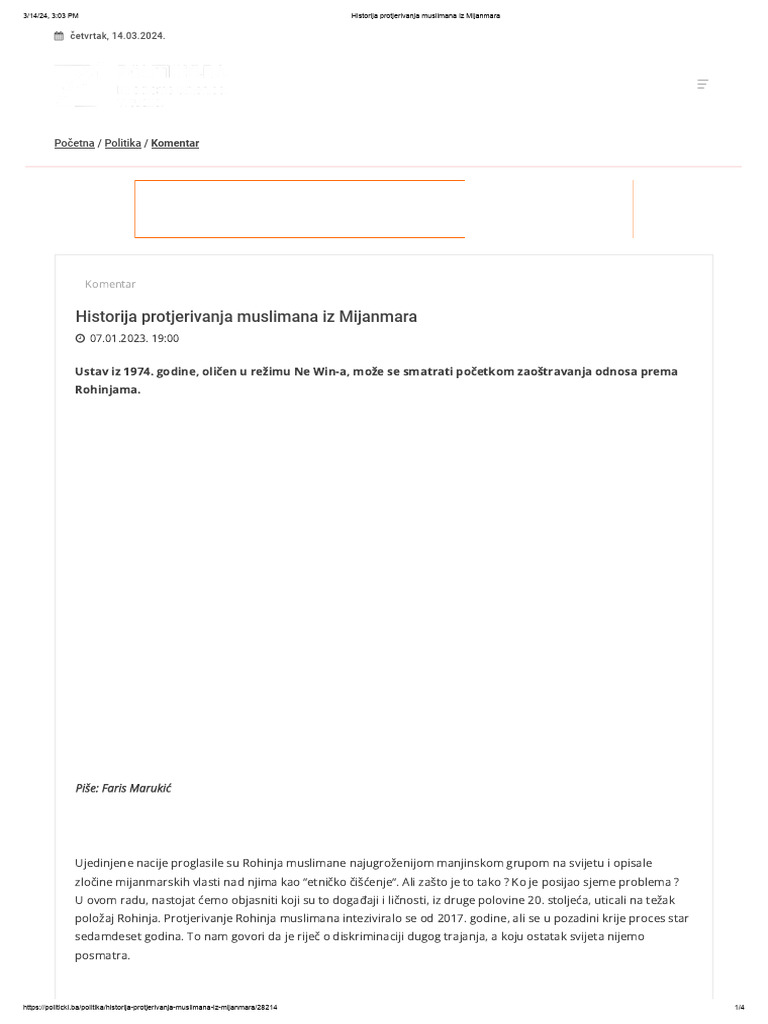 Historija Protjerivanja Muslimana Iz Mijanmara | PDF