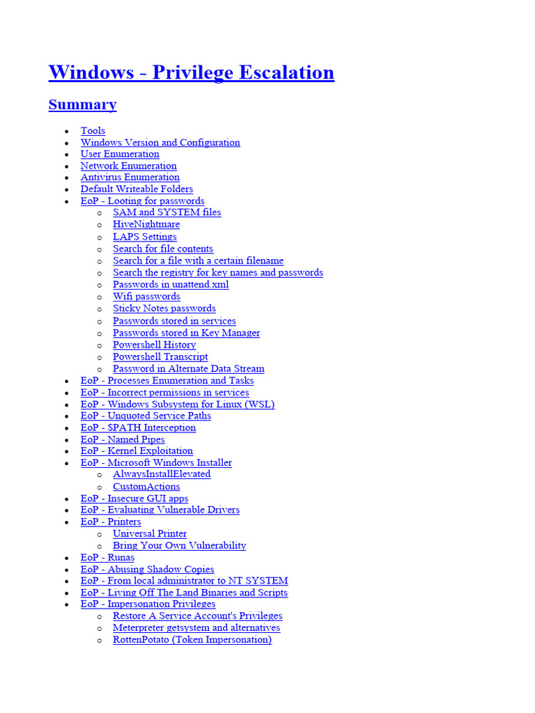 Windows Privilege Escalation | PDF | Windows Registry | Computing
