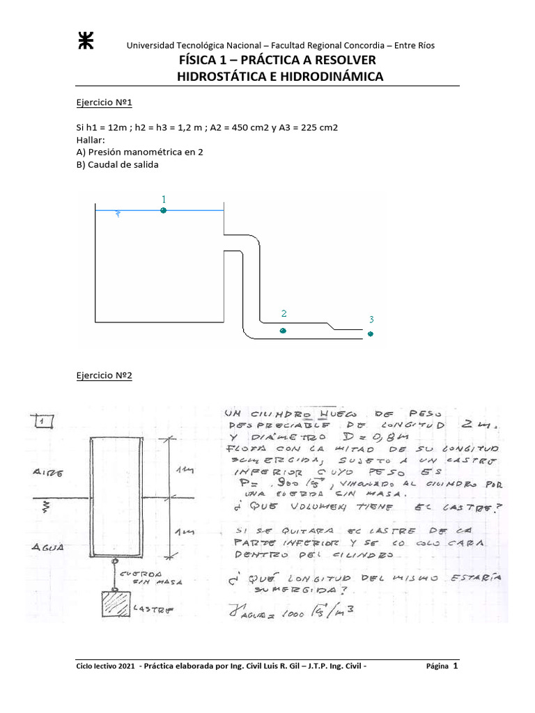 11 - Hidrostática e Hidrodinámica | PDF | Mecánica de fluidos ...
