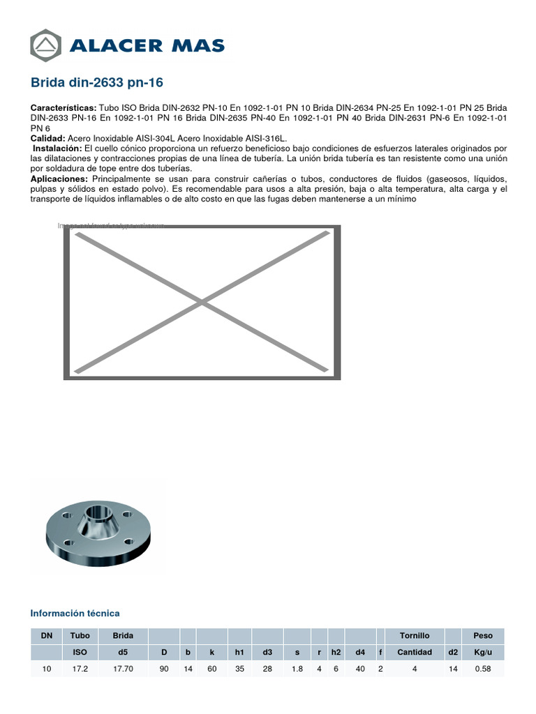 Brida Din 2633 PN 16 | PDF | Procesos industriales | Ingeniería de ...