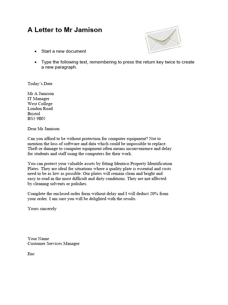 A Letter To MR Jamison | PDF