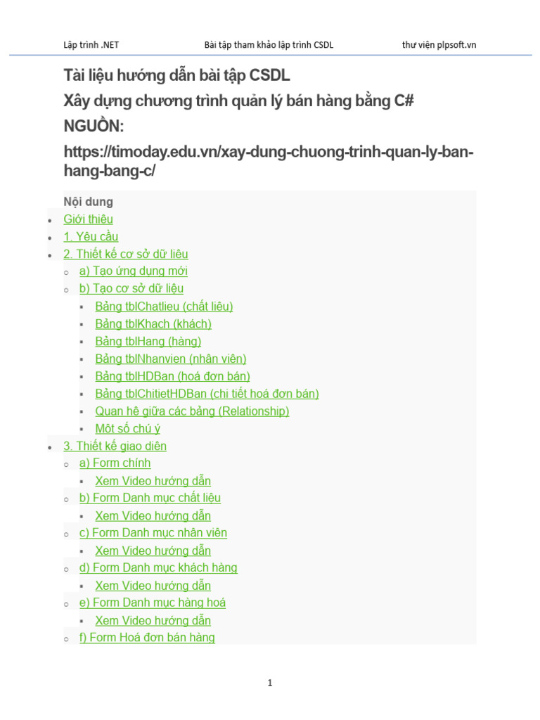 4. TLTK - TH - Xây dựng chương trình quản lý bán hàng bằng C# - XuatFile - HD - ra Excel bang ...