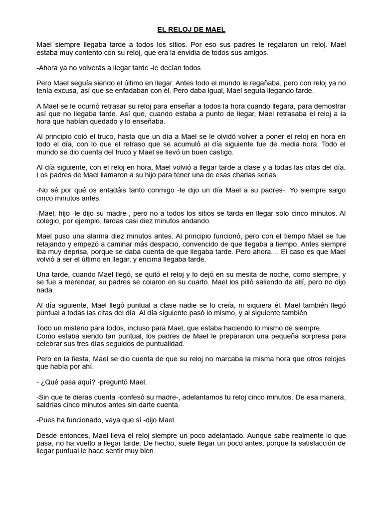 EL RELOJ DE MAEL | PDF