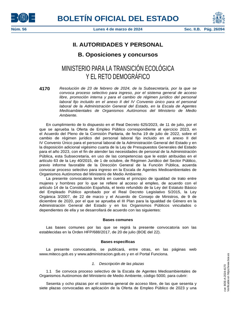 Boe A 2024 4170 | PDF | Gobierno
