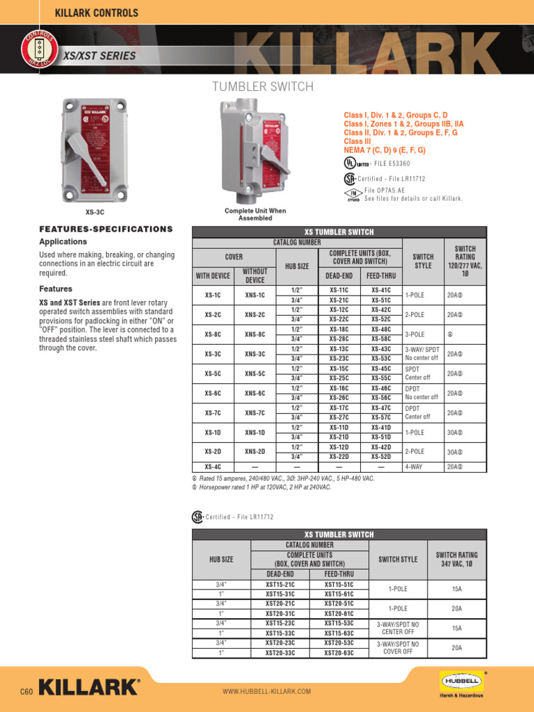 Tumbler Switch: XS/XST Series | PDF | Switch | Electromagnetism