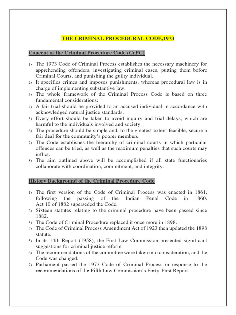 The Criminal Procedural Code Notes | PDF | Arrest | Criminal Procedure ...