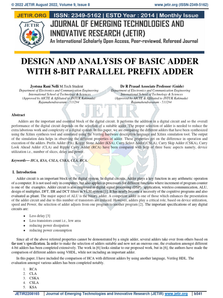 JETIR2208165 | PDF | Computer Engineering | Electronic Circuits