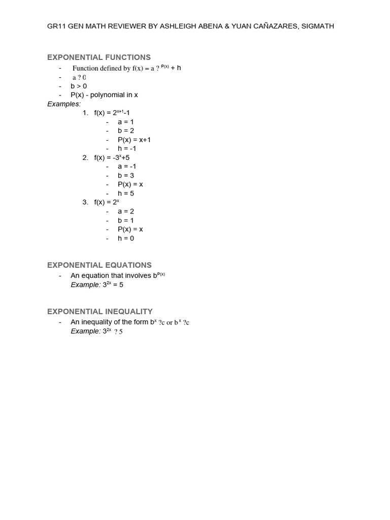 General Mathematics | PDF | Exponential Function | Function (Mathematics) General Mathematics | PDF | Exponential Function | Function (Mathematics)