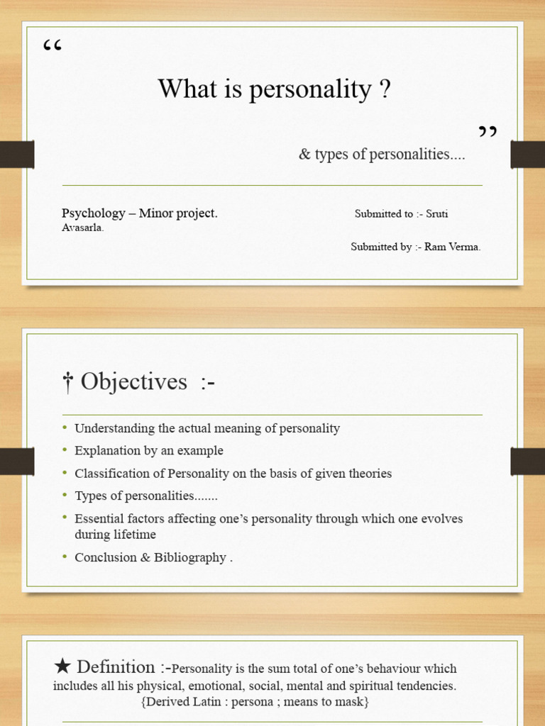 Psychology Presentation | PDF | Extraversion And Introversion | Self Concept