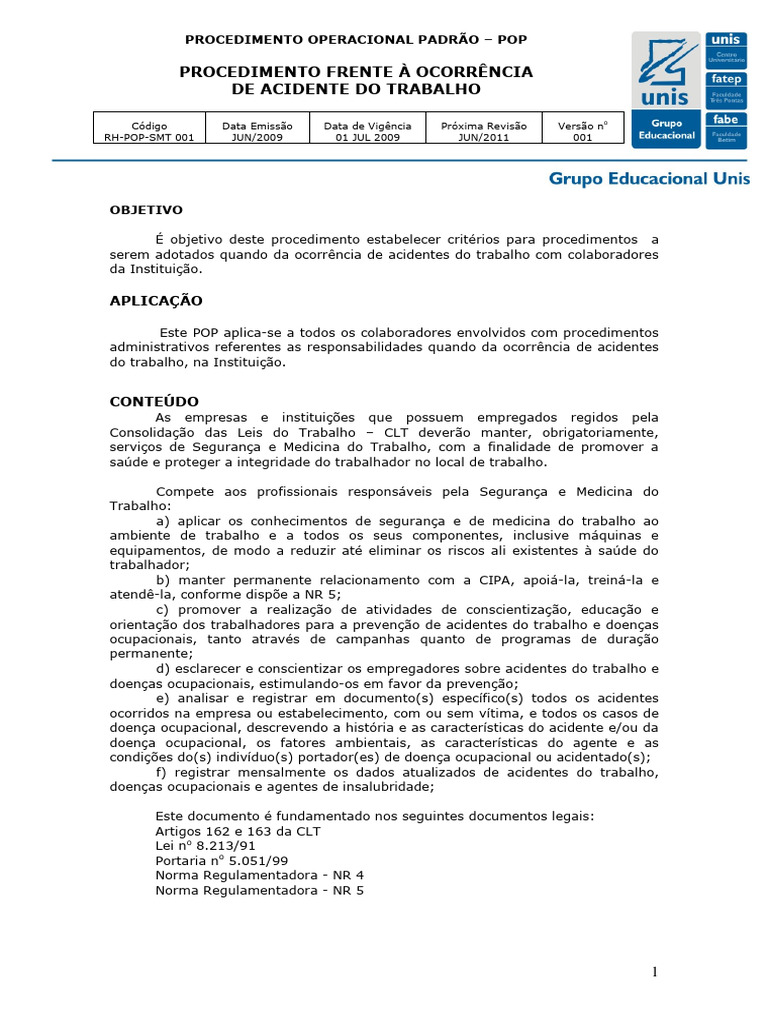 POP Medicina e Seguran_347a do Trabalho.doc) | PDF