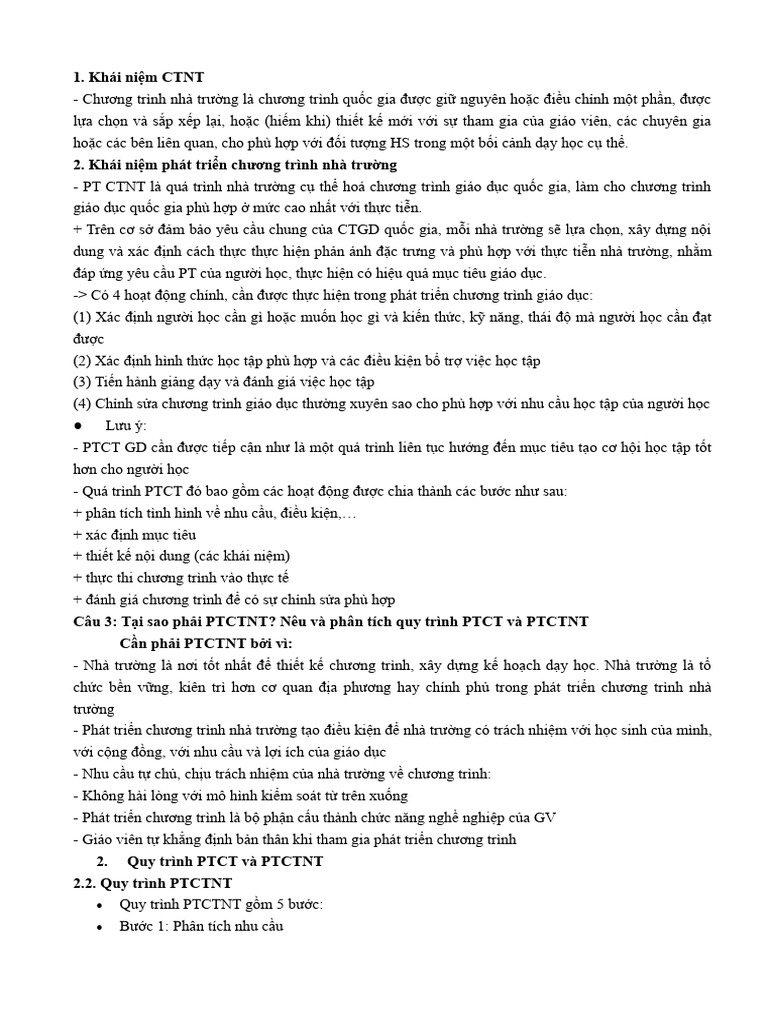 Đề Cương PTCT | PDF