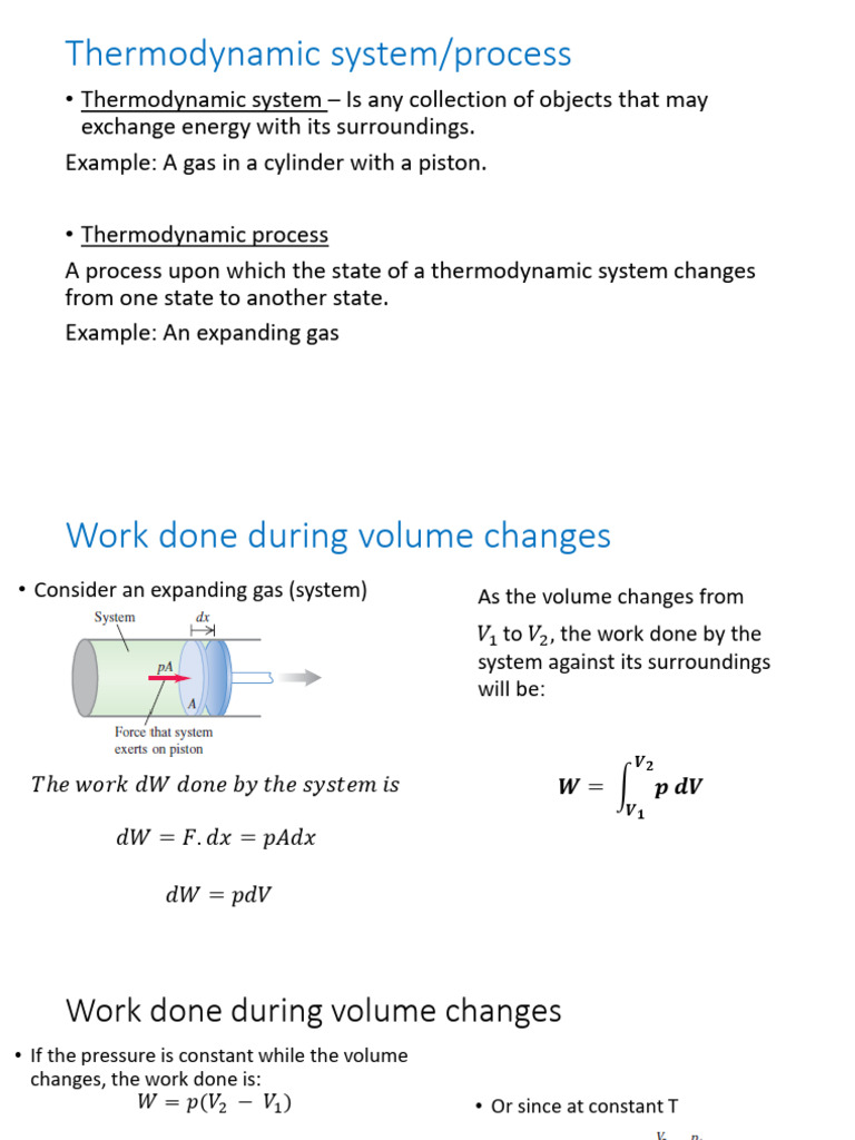 P2 - Chapter 1 Work, Internal Energy and 1st Law of Thermo | PDF ...