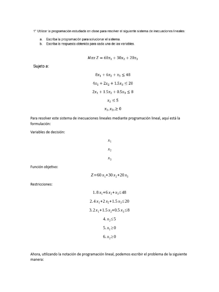 Solucion ACA PROGRAMACION LINEAL | PDF | Programación lineal | Economias