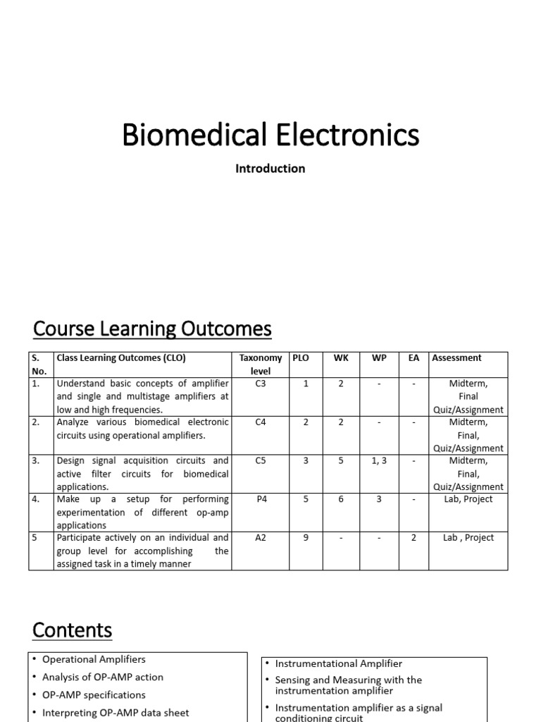 Op-Amp Applications in Biomedical Electronics | PDF | Operational ...