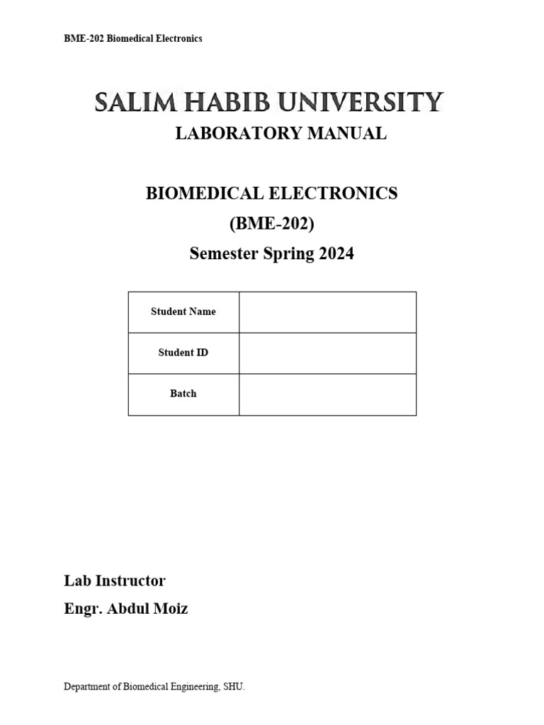 Lab - 01 (BME-202) | PDF | Operational Amplifier | Amplifier