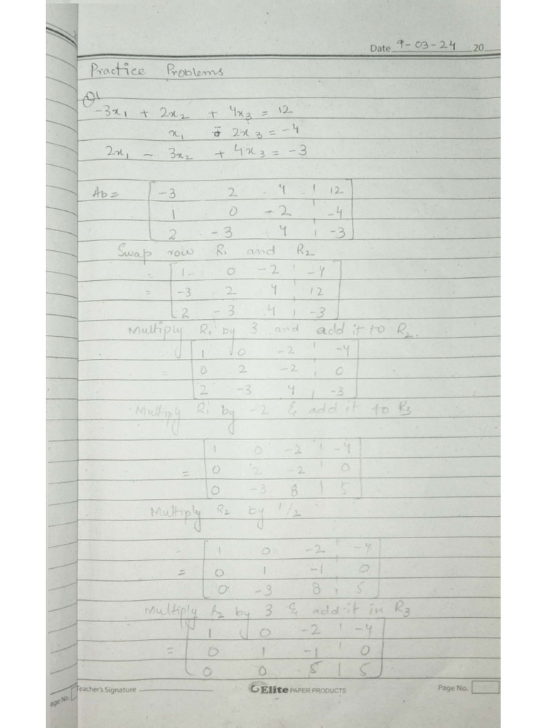 Elementary Row Operations | PDF