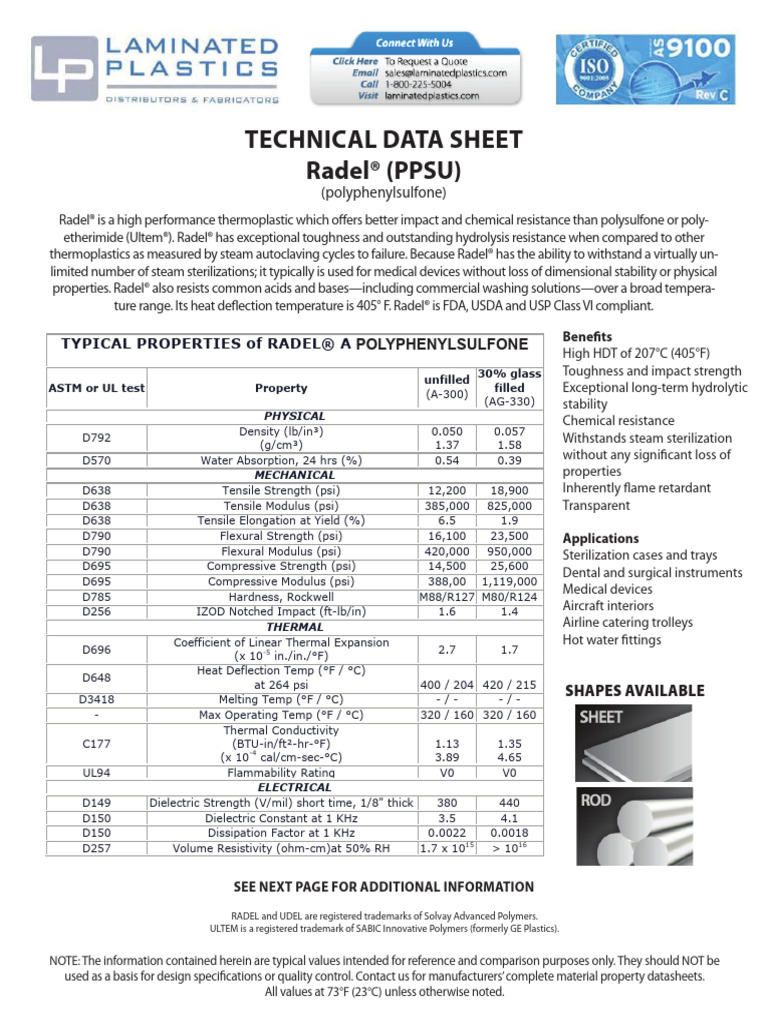 Data sheet PPSU | PDF | Materials | Building Technology