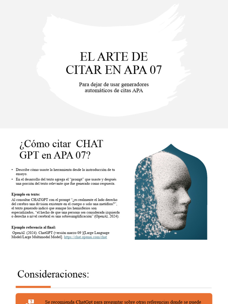 Cómo citar ChatGPT en APA 7 | PDF | Artes del Lenguaje y Comunicación