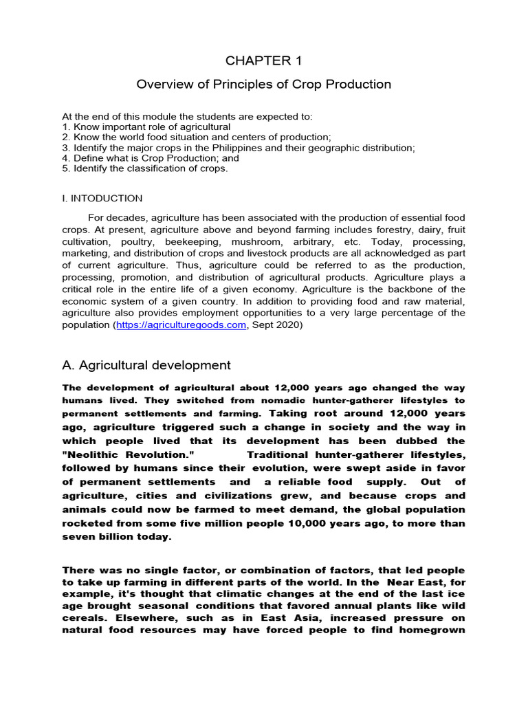 Chapter 1 Intoduction Overview | PDF | Agriculture | Legume