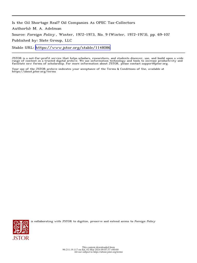 adelman-oilshortagereal-1972-pdf-petroleum-prices