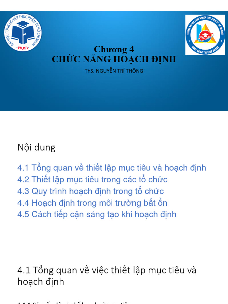 Chuong 4 - Chuc Nang Hoach Dinh | PDF