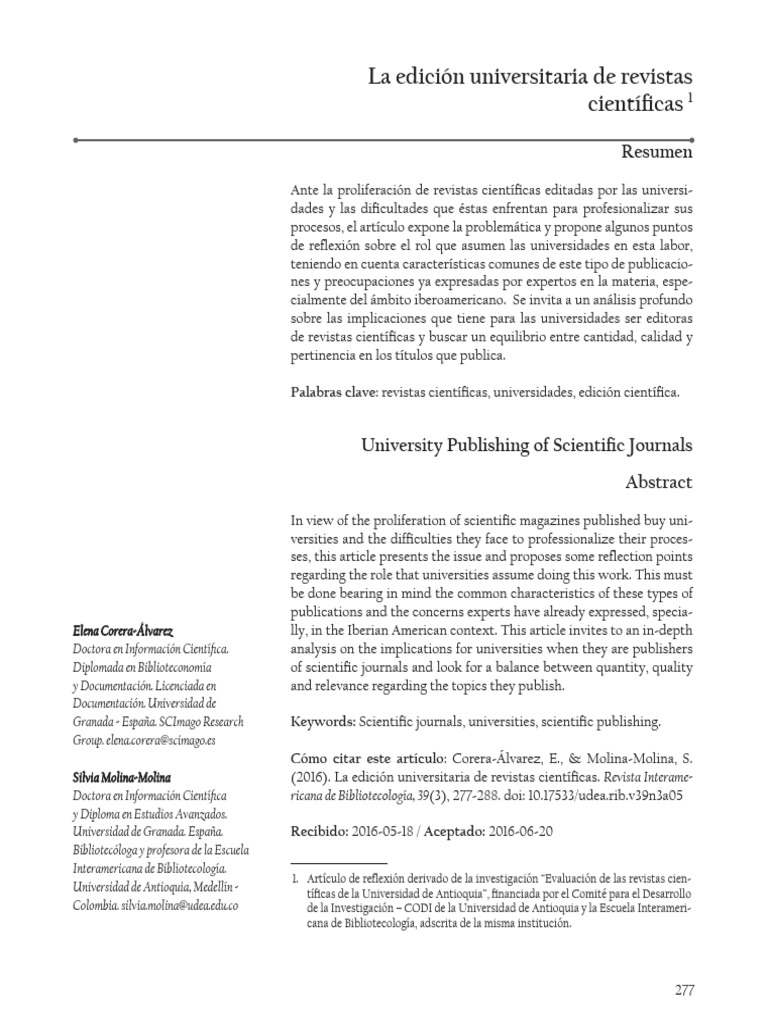 3. La edición universitaria de revistas científicas | PDF | Publicación ...