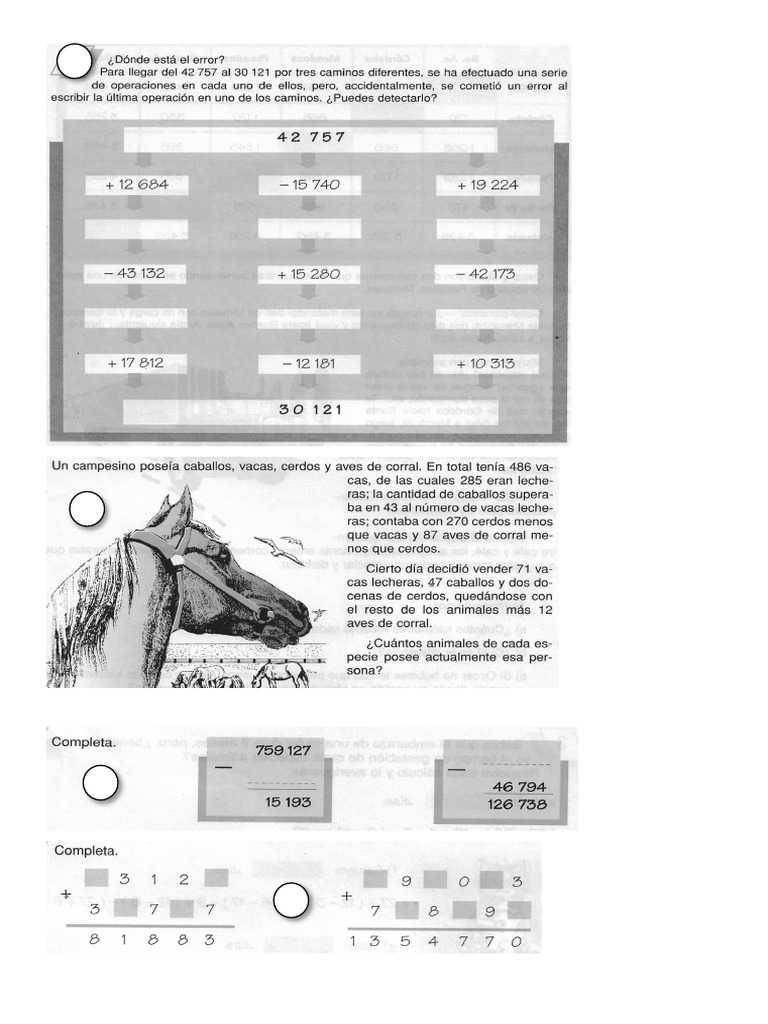 Sumas y Restas Con Numeros Naturales | PDF