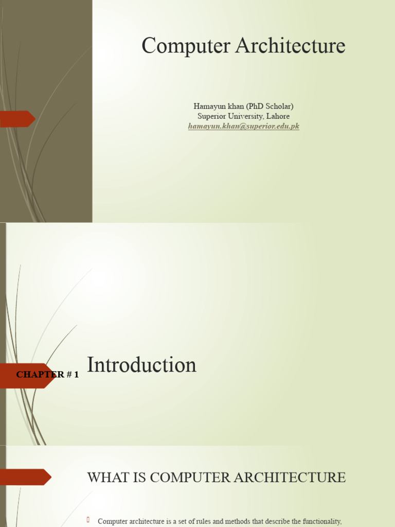 Lecture Slides Chapter 1 Computer Architecture Pdf Random Access Memory Computer Data Storage