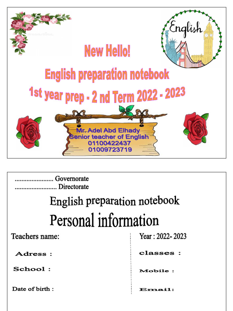 نسخة من 1st-year-prep-Prepration-New-Hello-2023-By-Mr.-Adel-2nd Term.pdf رابطة الشرقيه - | PDF ...
