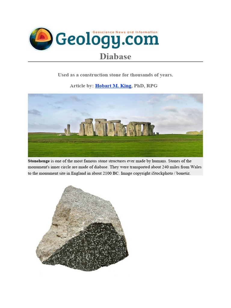 Diabase Rock (Igneous Rock) Intrusive. | PDF | Igneous Rock | Basalt