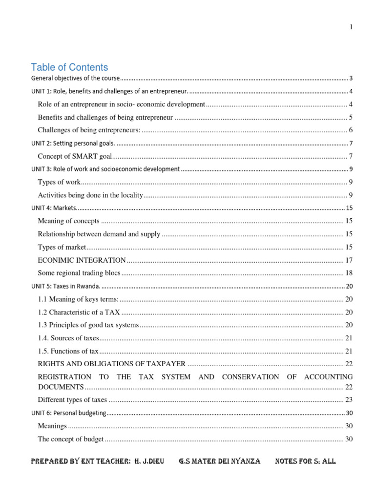 S2 Entrepreneurship Course Notes | PDF | Taxes | Entrepreneurship