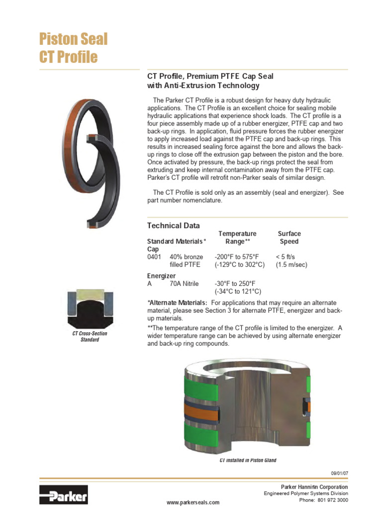 Piston Seal CT | PDF | Manufactured Goods | Industrial Processes