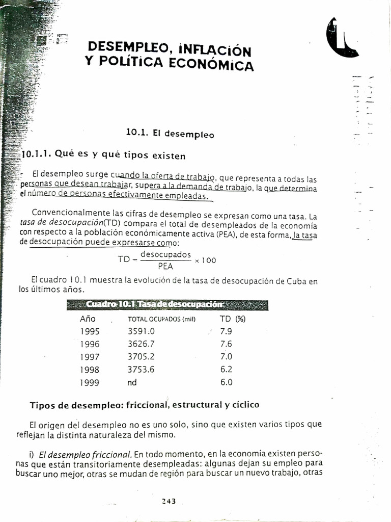 Tipos de Desempleo y su Impacto Económico | PDF | Desempleo ...